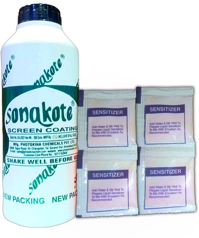 crm Sonakote Screen Coating Emulsion 900g with 4 Sensitizer Pouch ...