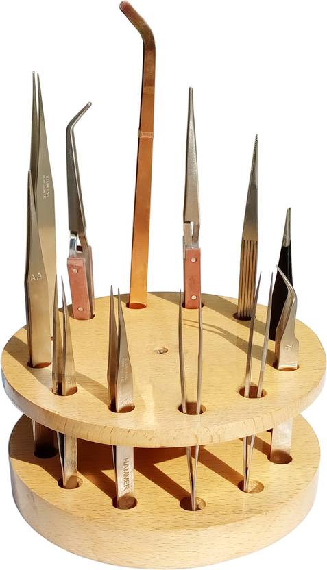 HAMMER MAN Wooden Tweezer Stand Holder Tweezers Storage Tool/ Jewelry ...