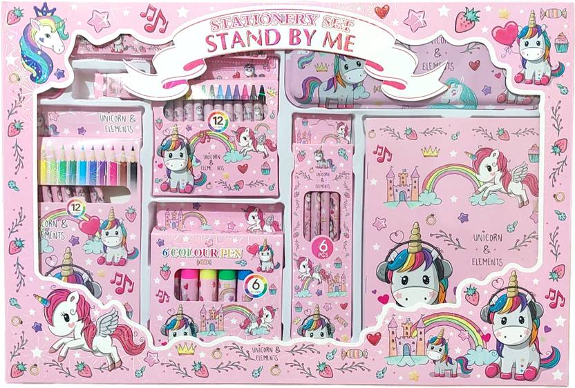 Flipkart.com | triple paper Unicorn Stationary Kit Unicorn Art Metal ...