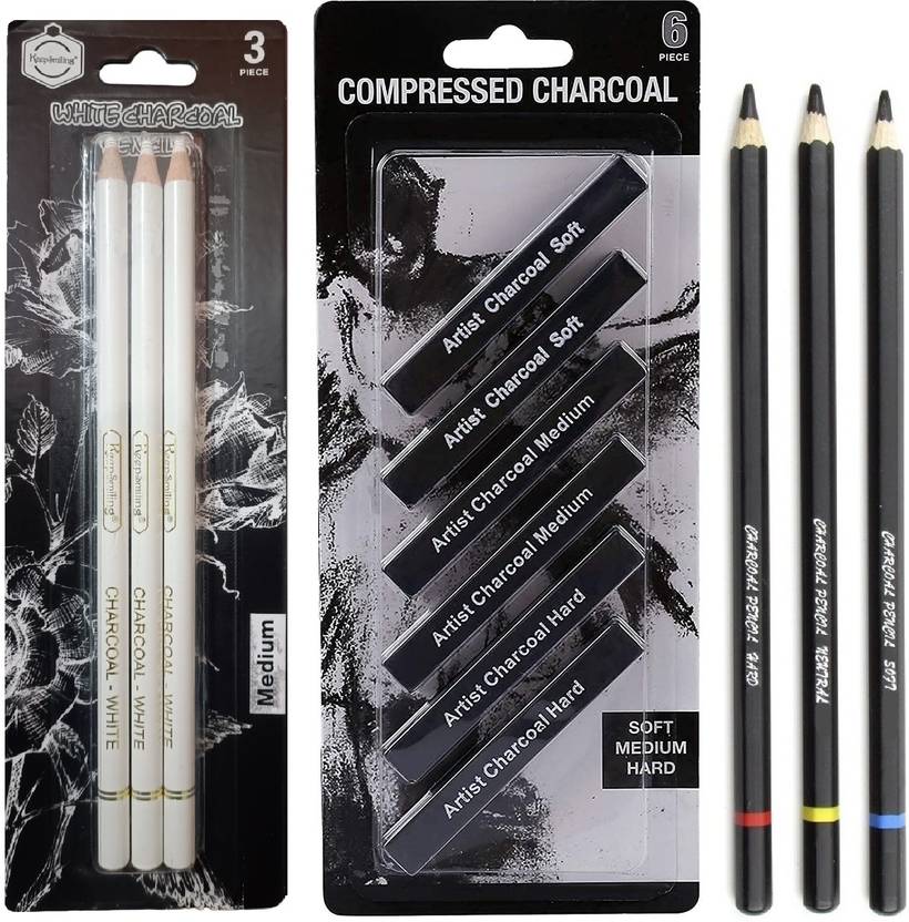 Flipkart.com | ChiggiWiggi 3 White & 3 Black Charcoal Pencil Set and 6 ...