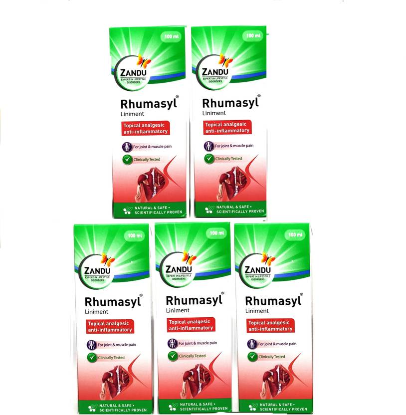 ZANDU Rhumasyl Liniment 100 ml (PACK OF 5) Price in India - Buy ZANDU ...