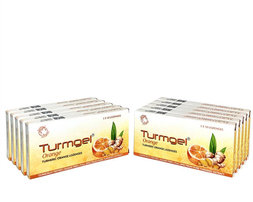 Turmgel Orange Pack of 10, Turmeric Lozenges, Higher Absorption than ...