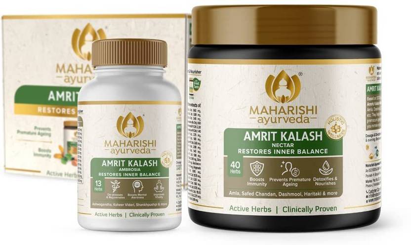 MAHARISHI ayurveda Amrit Kalash Ambrosia Tablets & Nectar Paste For ...