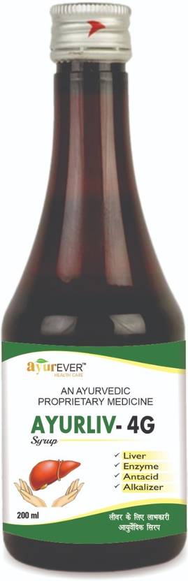AyurEver AYURLIV-4G Syrup - for Liver, Enzyme, Antacid, Alkalizer - 200 ...