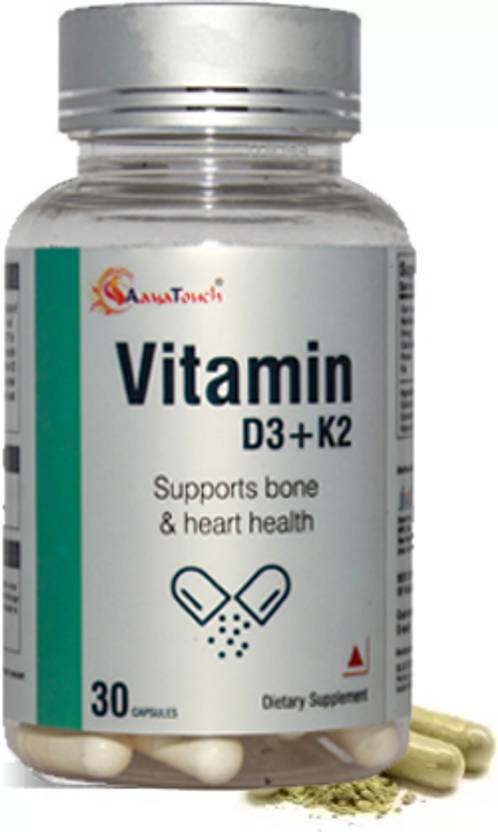 Aayatouch Plant Based Vitamin D3 K2 MK7 Supplement Veg Premium Capsule ...