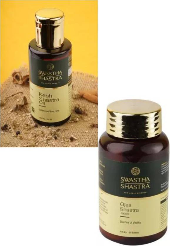 SWASTHA SHASTRA Ojas Shastra Tablet and Kesh Shastra Hair Oil (100 ml ...