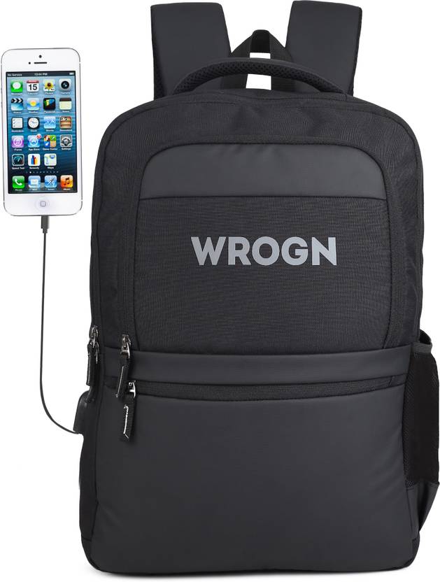 WROGN Backpack with USB Charging port 15.6 inch with Two Compartment ...