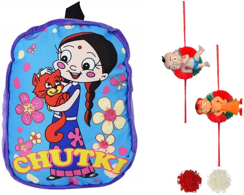 CHHOTA BHEEM Premium Kids Rakhi | Chutki With Bear Bag Purple | Raksha ...