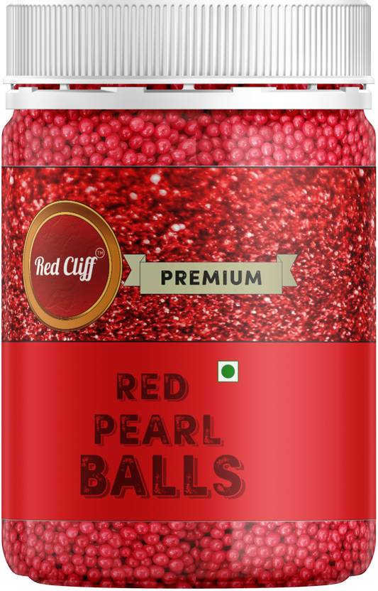RED CLIFF Red Pearl Balls | Small Sized Pearl Balls | Ideal For Cake ...