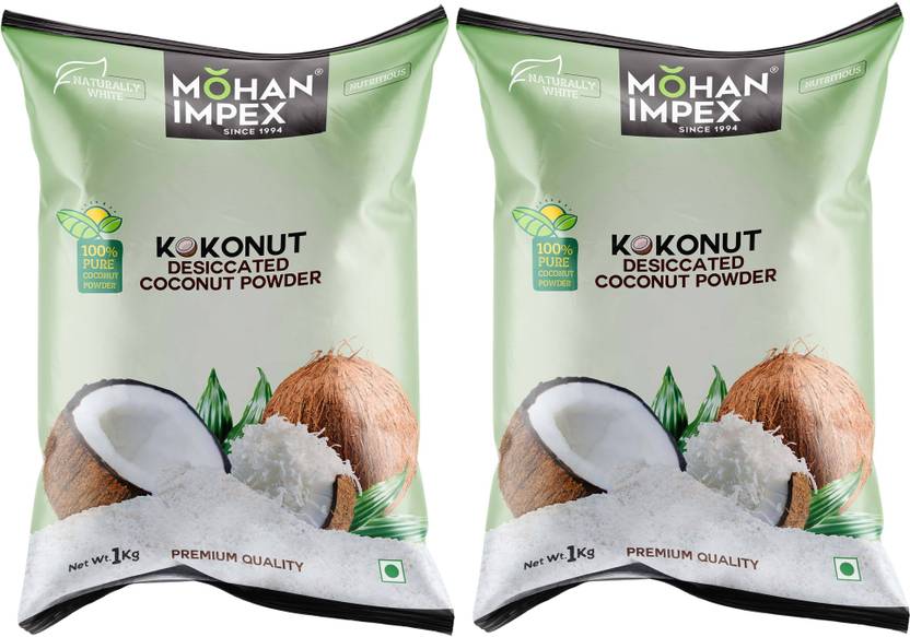 Mohan Impex Desiccated Pouch [Pack of 2] Coconut Powder(2 x 1 kg ...