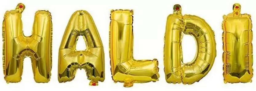 Flipkart.com | PG Enterprises Solid HALDI LETTER FOIL GOLD BALLOON ...