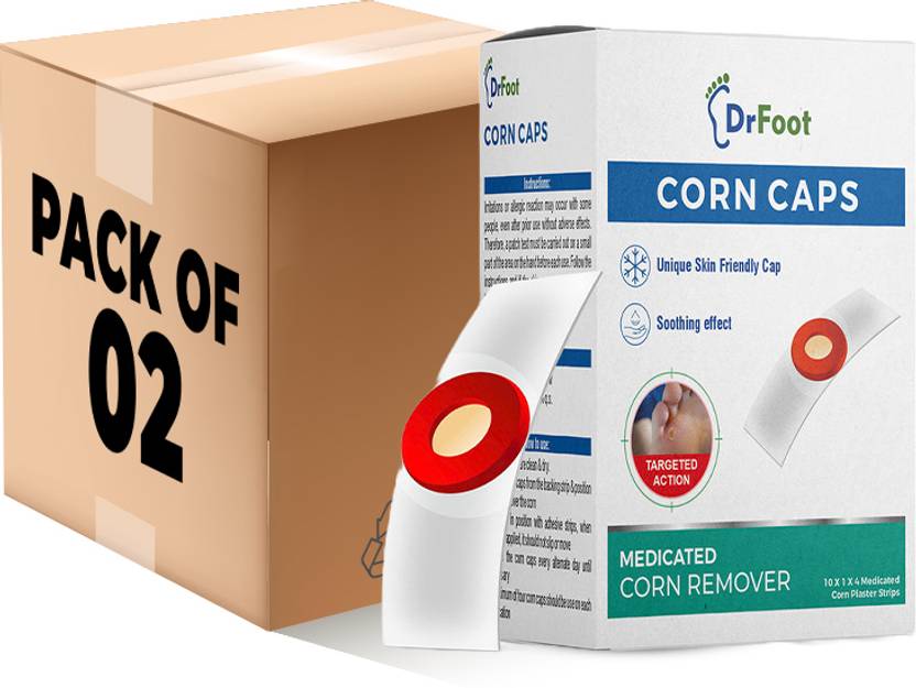 Dr Foot Corn Caps 40 Strips Medicated Plaster Bandage Skin (Pack of 2 ...