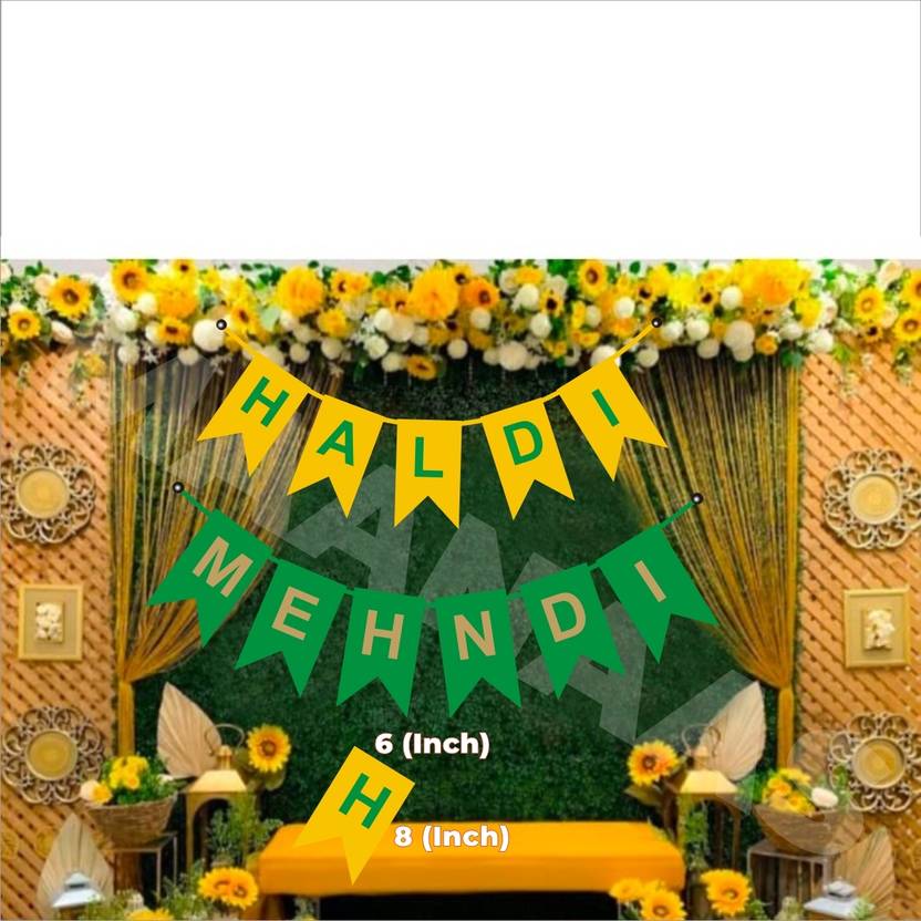 MAANAAS Haldi-Mehndi Banner/Haldi, Mehndi Rasam For Girls & Boys ...