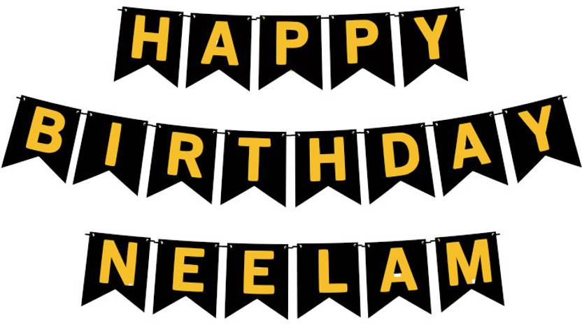 Midas Craft Happy Birthday Neelam M Banner 02. Banner Price in India ...