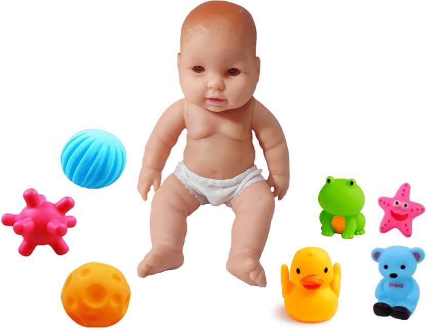 Joy Stories Set of 8 Baby & Animal PVC Squeezy Rubber Toys for Infant ...