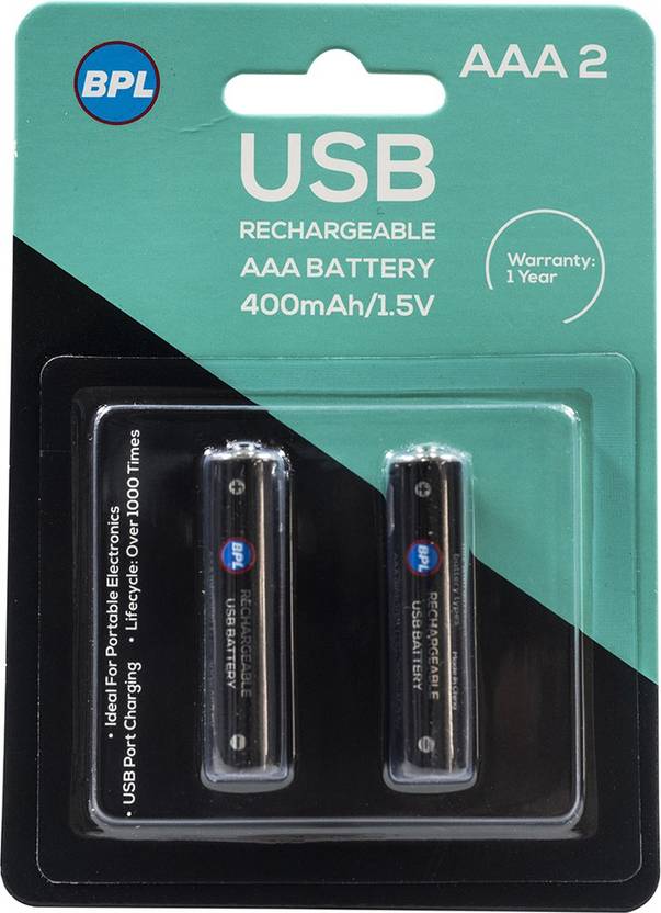BPL Rechargeable AAA Cell with Inbuilt USB Charging Slot Battery - BPL ...