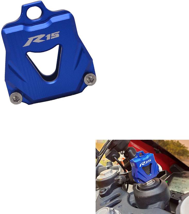 Vagary Aluminum Key Shell Decoration Blue Key Cover for Yamaha R15 V4 ...