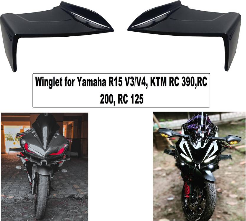 Giinix GX wings Winglet black for Yamaha R15 V3/V4, KTM RC 390,RC 200 ...
