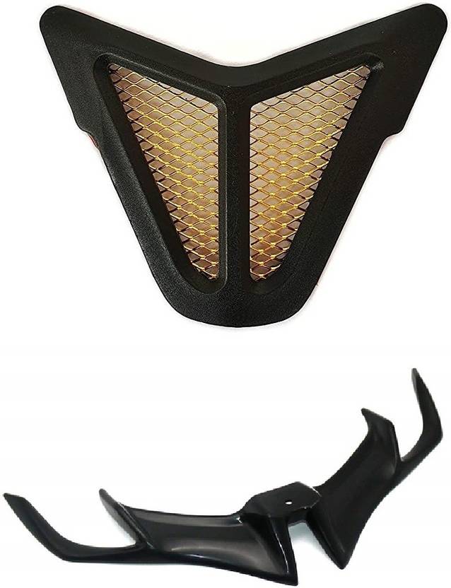 acube mart Nose Grill For Yamaha R15 V3 golden + r15 v3 winglet black ...
