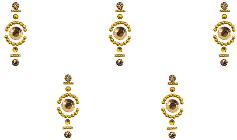 Comet Busters Handcrafted Beautiful Golden Long Bindi (BV1661) Forehead ...