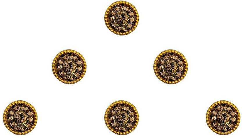 Comet Busters Handcrafted Beautiful Golden Bridal Round Bindi With ...