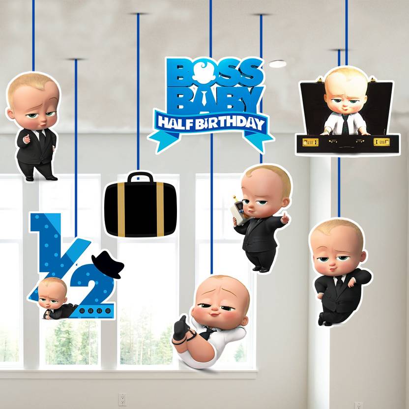 ZYOZI Boss Baby Half Birthday Ceiling Hanging Streamers Kids Theme for ...