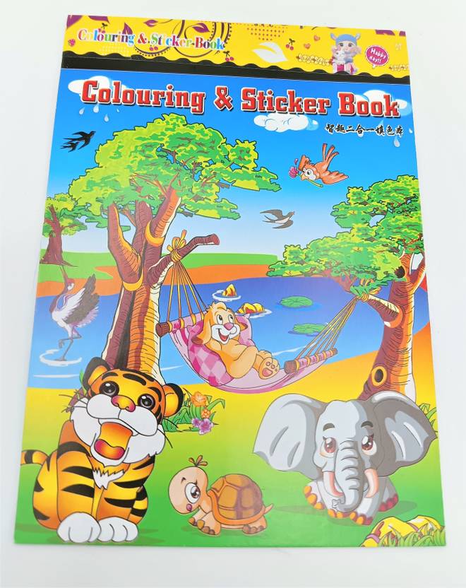 Ikshu Animals Coloring & Sticker Book For Kids Best Return Gift Book ...