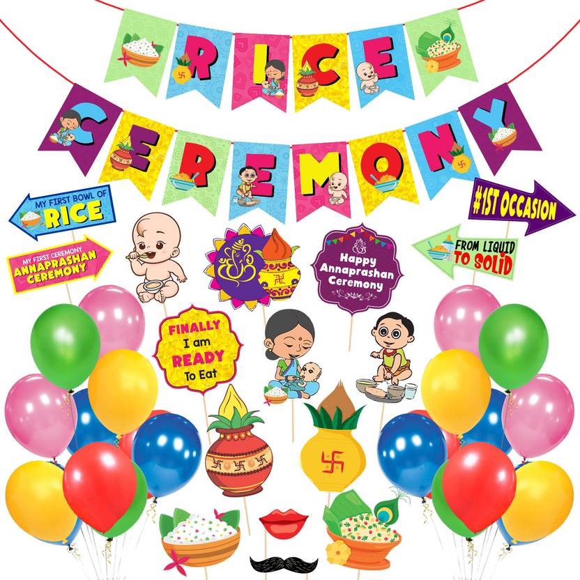 ZYOZI Annaprasanam Photo Booth Props,Baby Photoshoot for Rice Ceremony ...