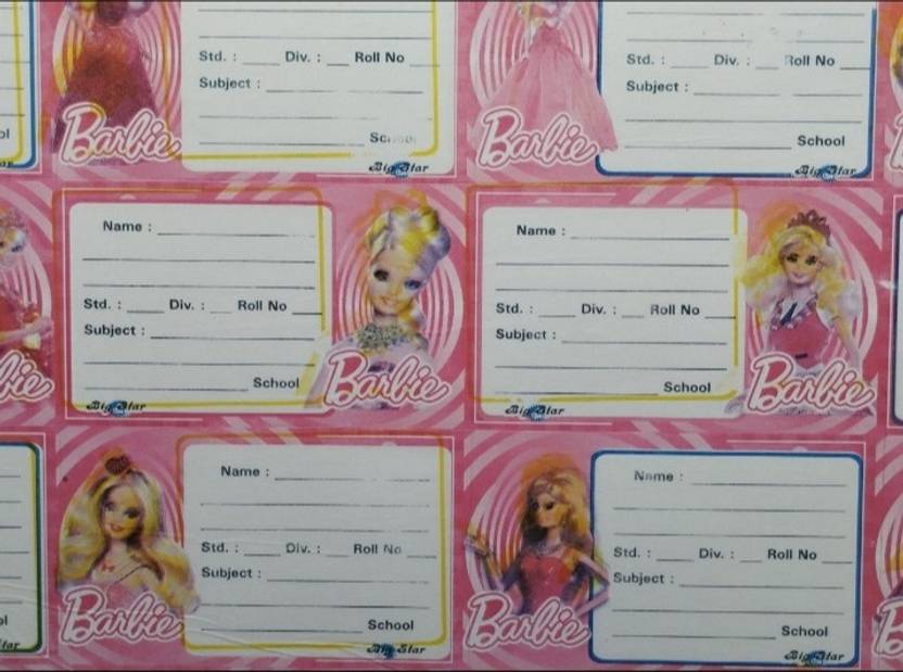 Super Easy Barbie Girls Design Name Slip Note Books Cartoon Stickers ...