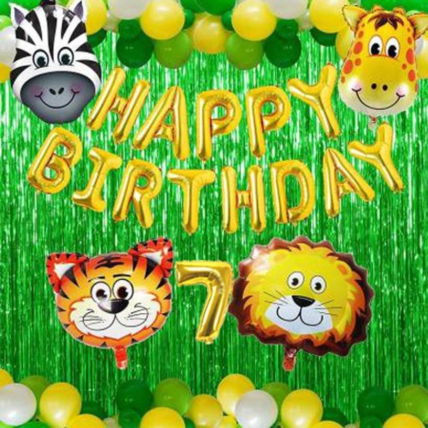 Nayugic Jungle Forest Theme Happy Birthday Decoration Kit For Seventh ...