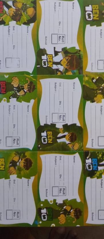 Super Easy Ben10 Design Name Slip Note Books Cartoon Stickers School ...