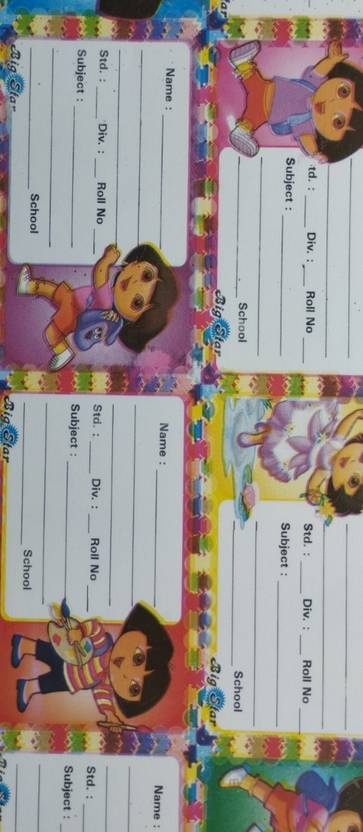Super Easy Dora Girls Design Name Slip Note Books Cartoon Stickers ...