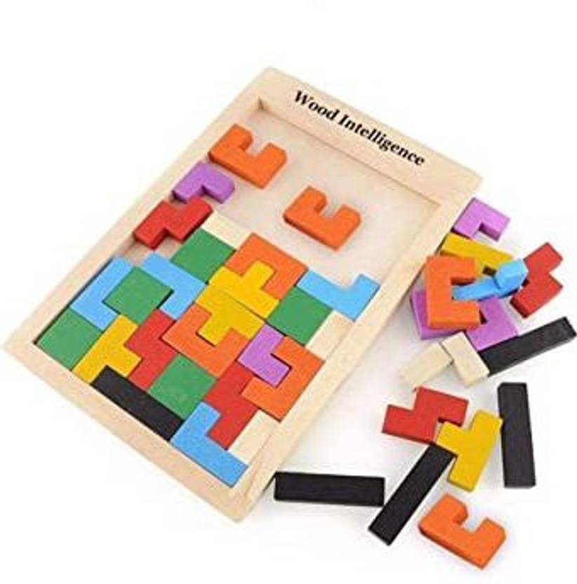 NTZ Wood Brain Building Blocks Teasers Educational Toy for kids (40 ...