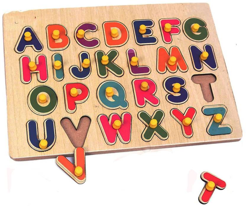 GAMLOID Wooden Alphabet Educational learning Board brain tester ...