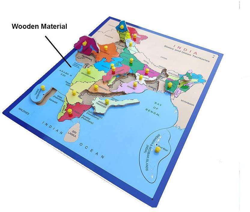 Cyrus NEW ARRIVAL Wooden India Map game educational board Puzzle for ...