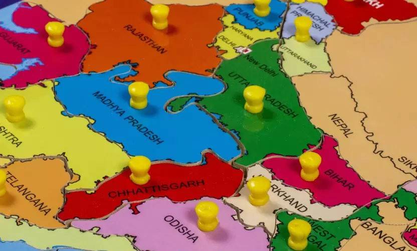 Cyrus Wooden India Map game educational board Jigsaw Puzzle State and ...