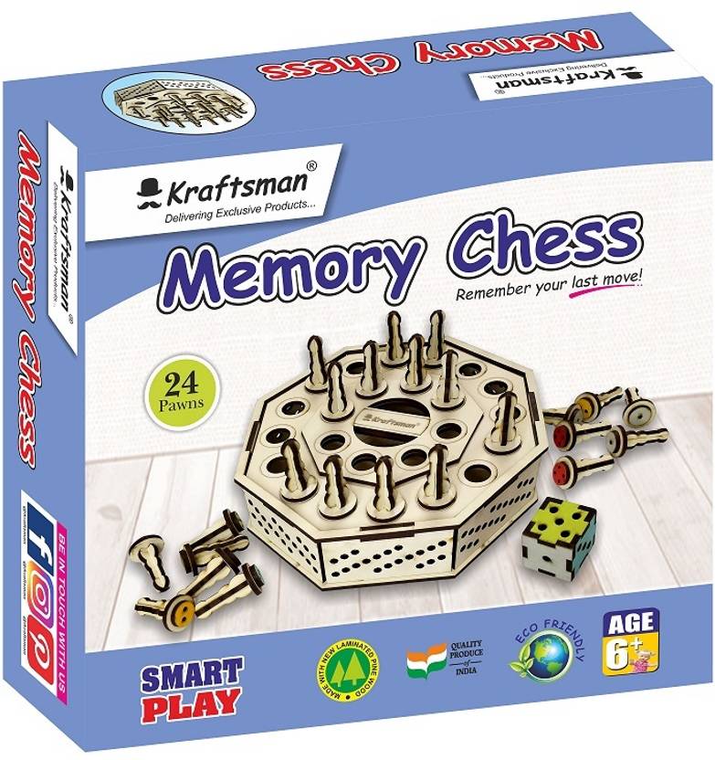 Kraftsman Wooden Memory Chess Game, Color Memory Chess Game, Brain ...