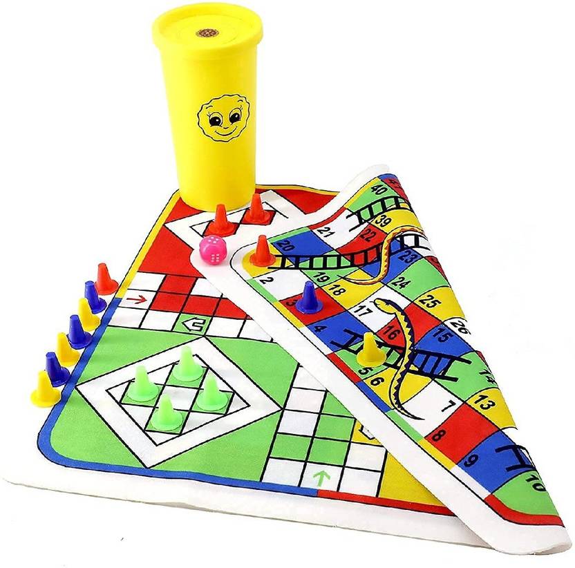 Muren Snake & Ladder Ludo Game Mini Mat 1 X 1 Feet with 16 Tokens, 1 ...
