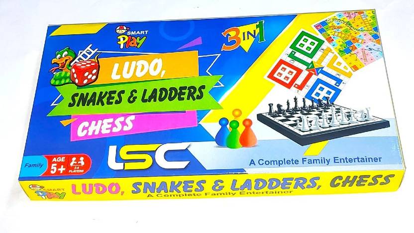 PETERS PENCE Ludo, Snakes & Ladders & Chess board Combo (3 IN 1) 12 INCHES Party & Fun Games ...