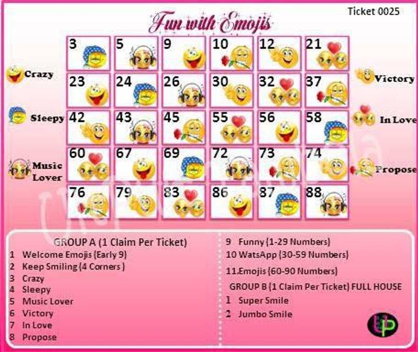 UltPult Tambola Funny Theme Tickets (Fun with Emojis) Party & Fun Games Board Game - Funny Theme ...