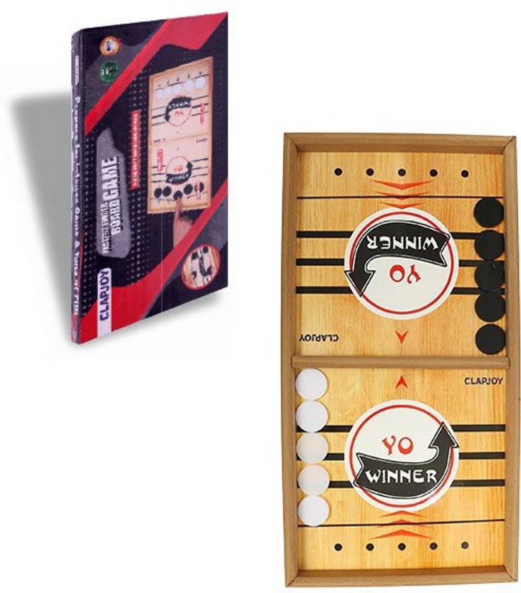 Clapjoy 2 in 1 Faster Finger Board Game, Sling Puck Game (Pine wood ...
