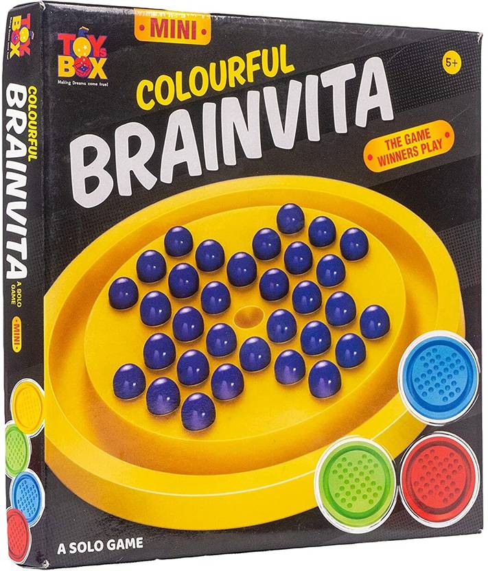V India Colourful Brainvita Mini Mind Challenging Board Game with 32 ...