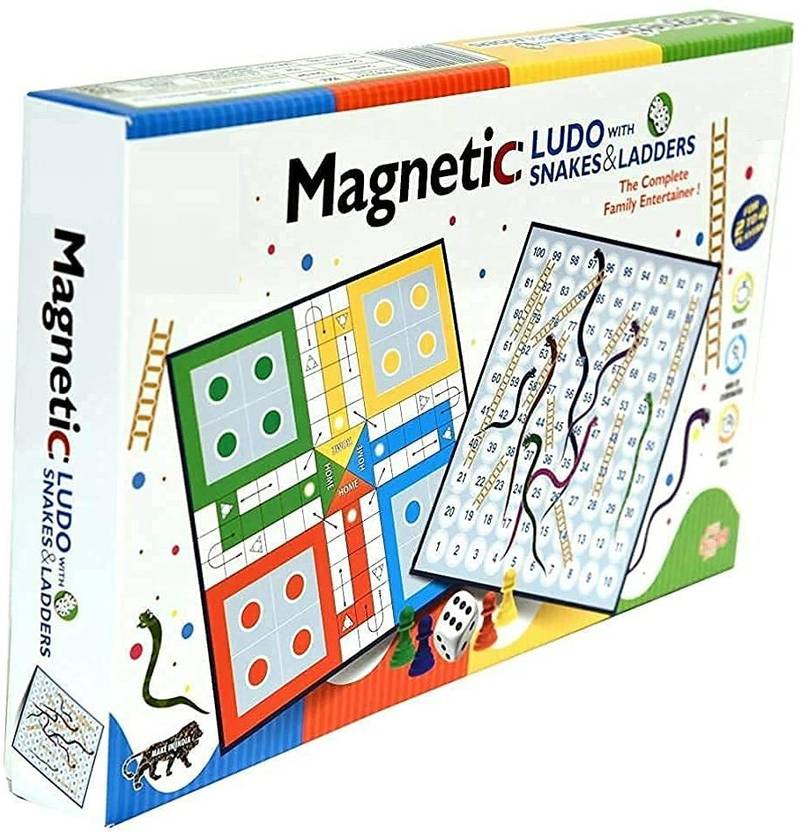 Game Phactory Magnetic Ludo Snakes and Ladders Board Game for Playing Indoor Party & Fun Games ...