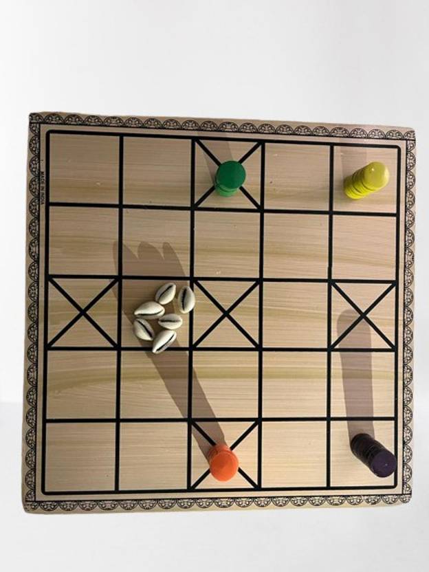 Smartcraft Wooden Chaukabara /Pagade Board Set/ India Traditional Game ...