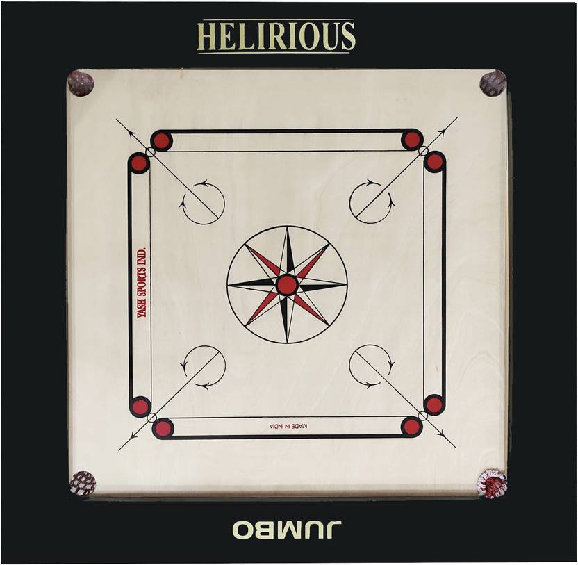 HELIRIOUS Carrom board JUMBO- Size-36 Inch ( 3*2 in Border ) With Coin ...