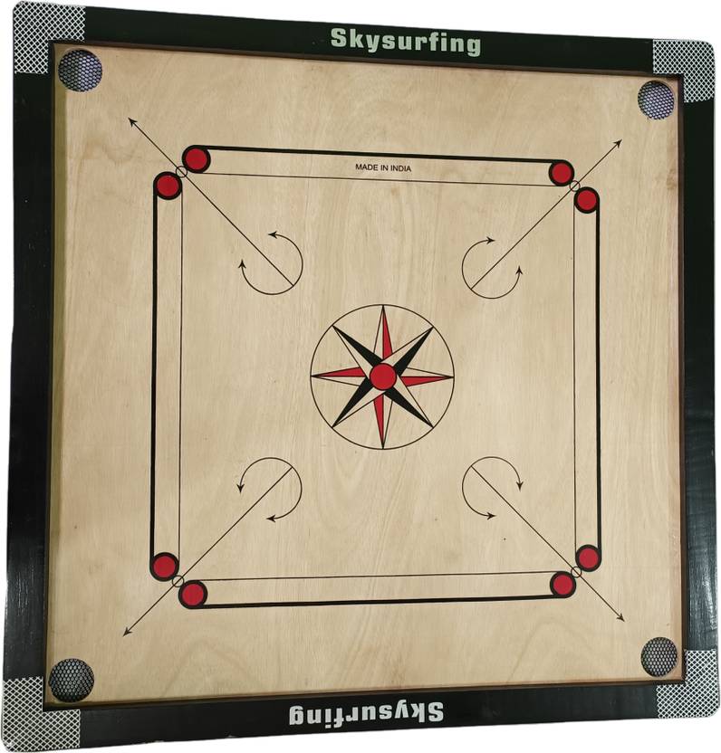 GRANT Premium 32inch Round Pocket Carrom Board with Wooden Coins 4 cm ...