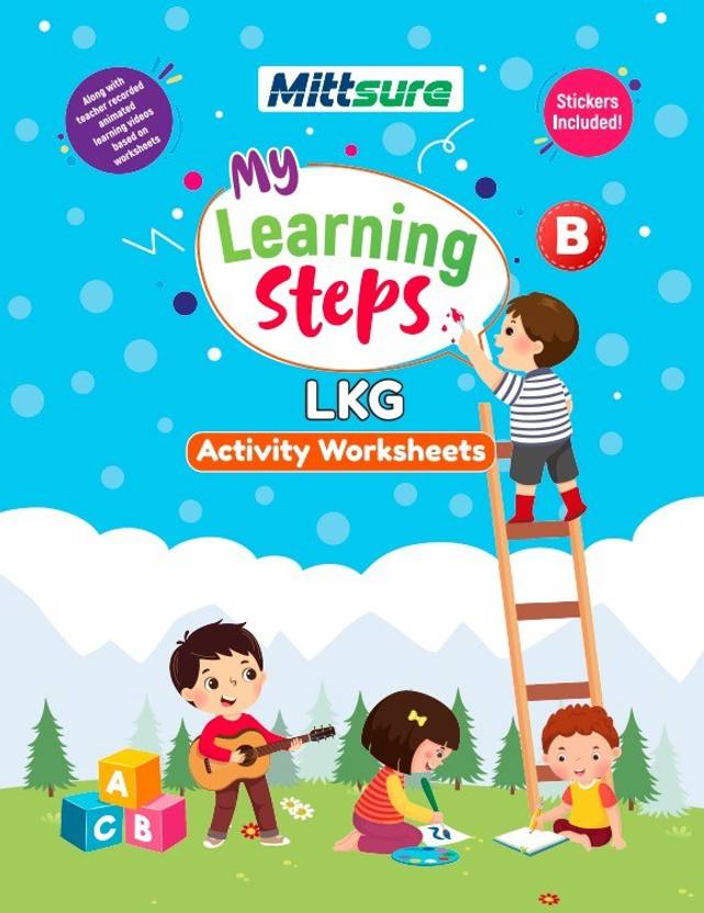 My Learning Steps LKG Activity Worksheets (B) with Stickers and Teacher ...