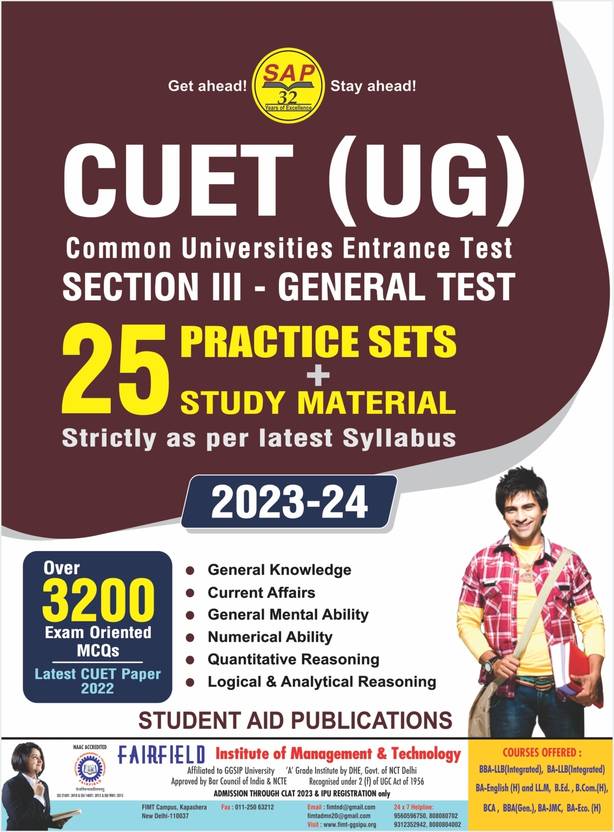 CUET (UG) Section-III General Test 25 Practice Sets with Study Material ...