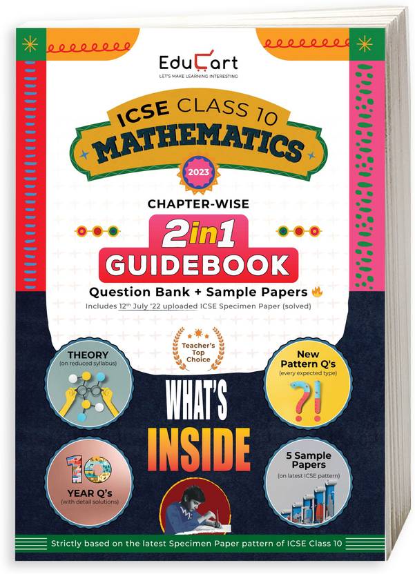 Educart ICSE Class 10 Maths Guidebook 2022-23 Question Bank + Sample ...