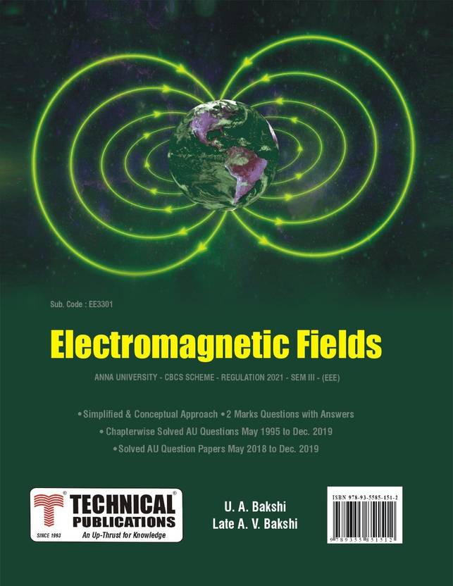 Electromagnetic Fields for BE Anna University R21CBCS (III-EEE - EE3301): Buy Electromagnetic ...